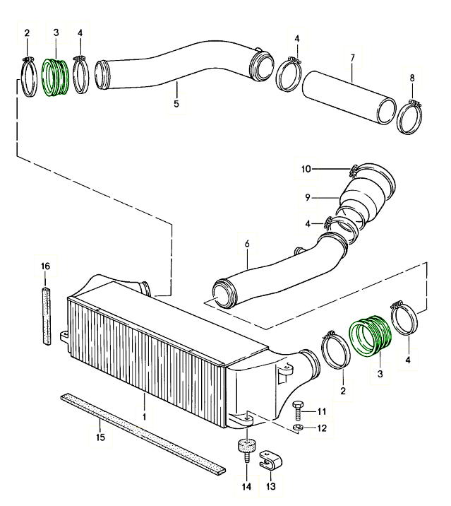 Porsche 944 air intake boot 95111037101 - 95111037101/1 | Design 911