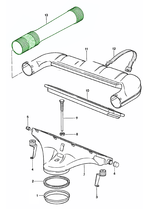 Porsche 928 Air intake suction hose 92811027204 - 92811027204/1 ...