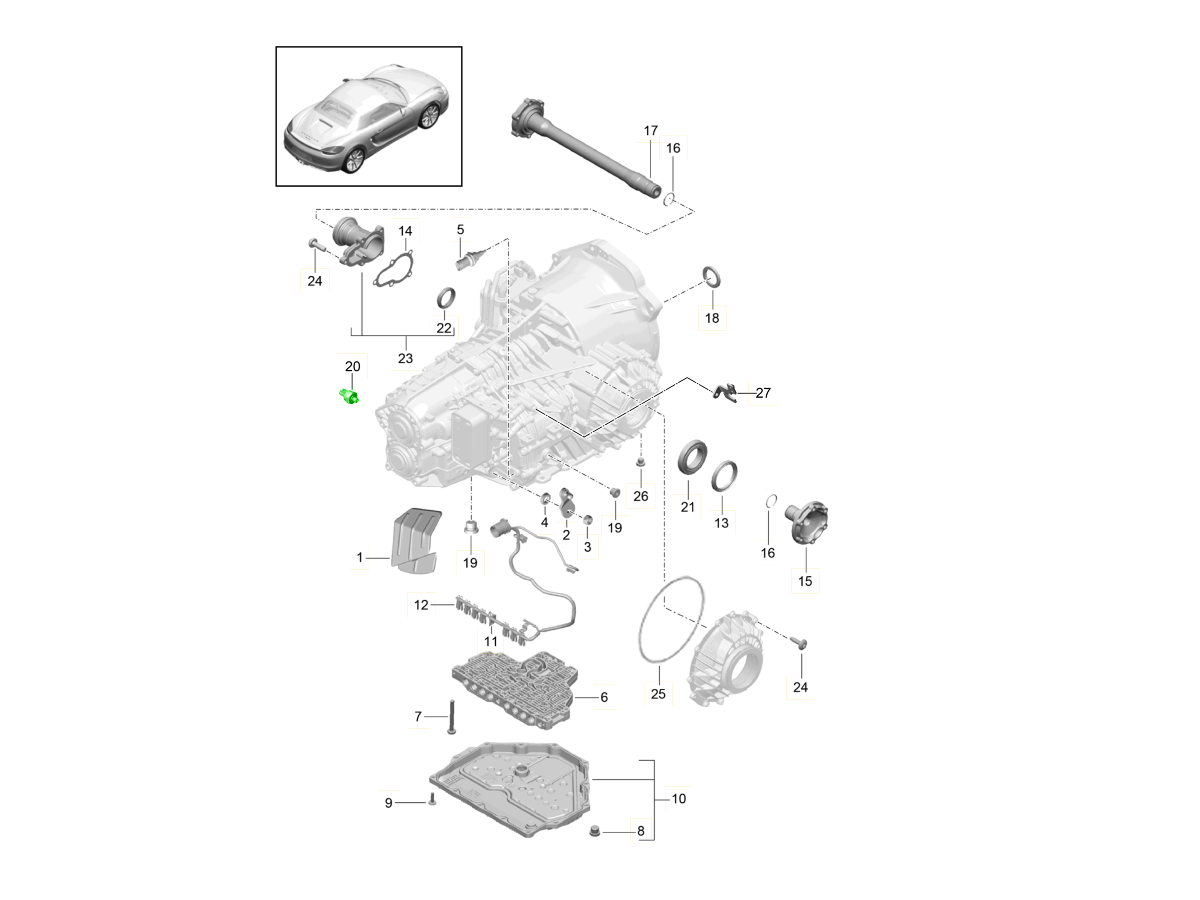 Porsche Boxster Cayman 997 970 Panamera Pressure sensor PDK ...