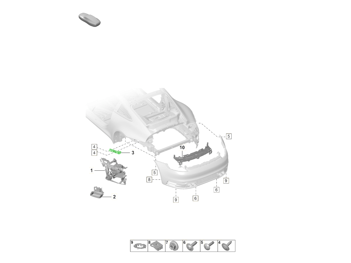 Porsche 992 Coupe Retainer for rear bumper 992807885E 992807886E ...