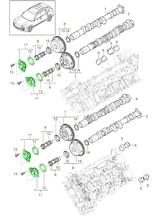 Porsche Nockenwellendeckel & Dichtungen | Motoröldichtungsteile ...