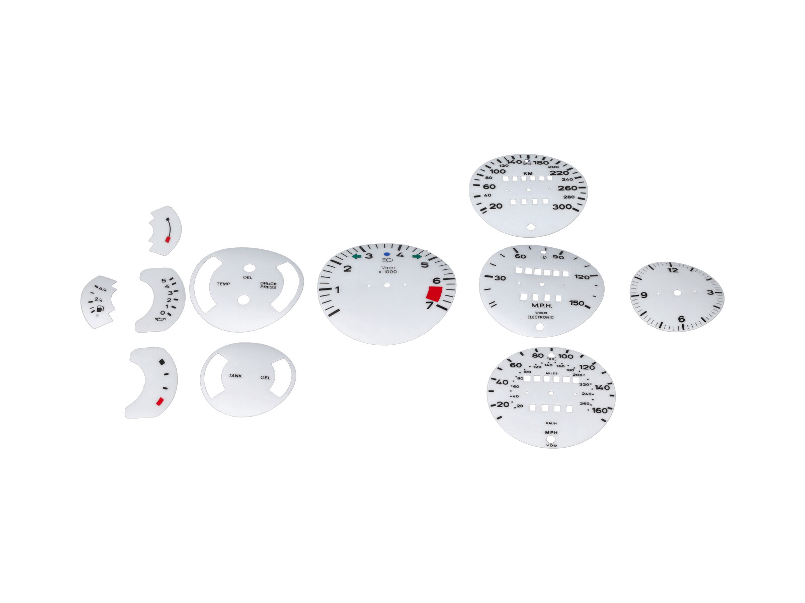 Dial faces for instruments in White- 911 KMH & MPH - G1164120000 ...