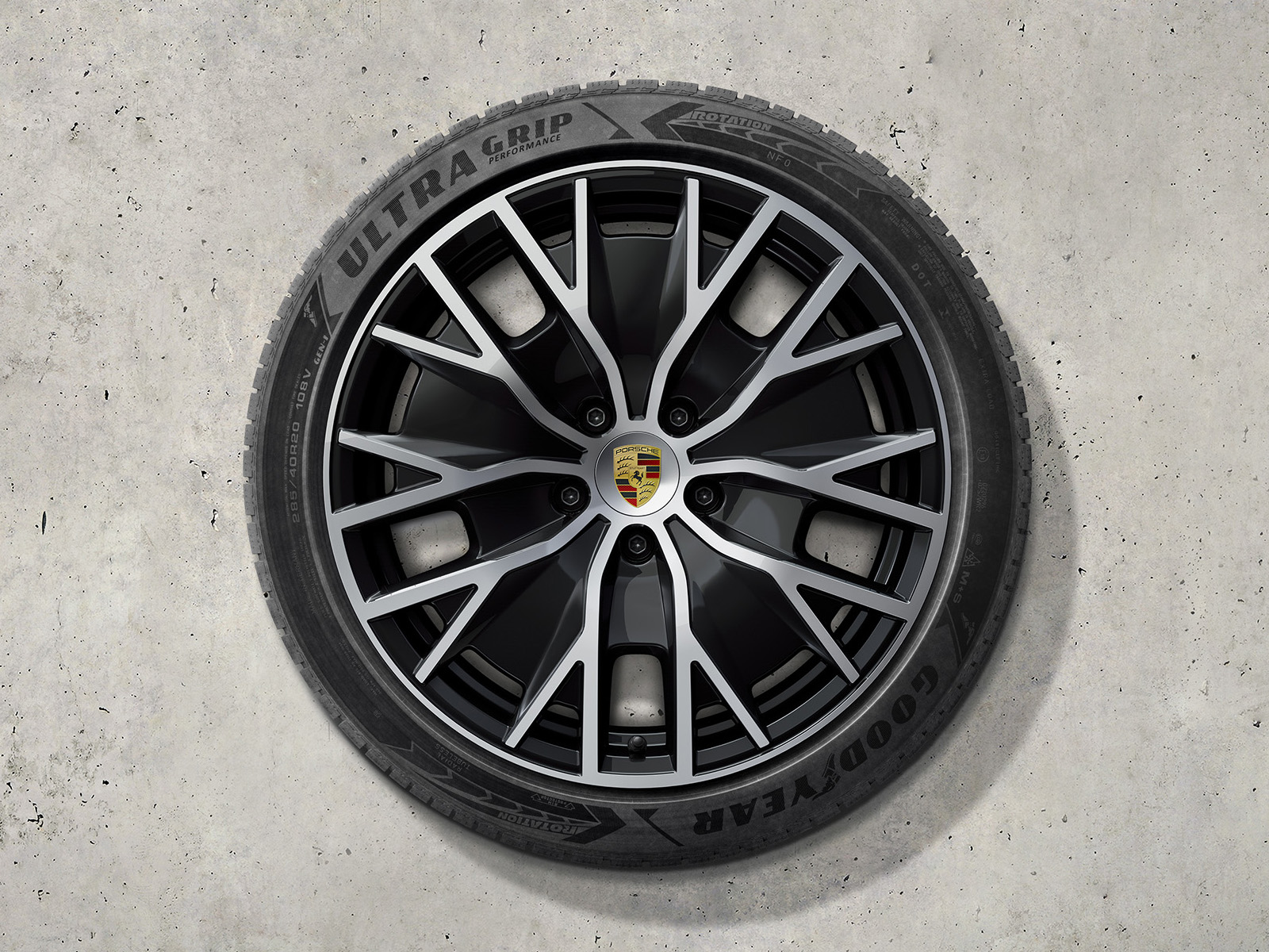 20-inch Taycan Turbo S Aero Design winter wheel-and-tyre set painted in ...