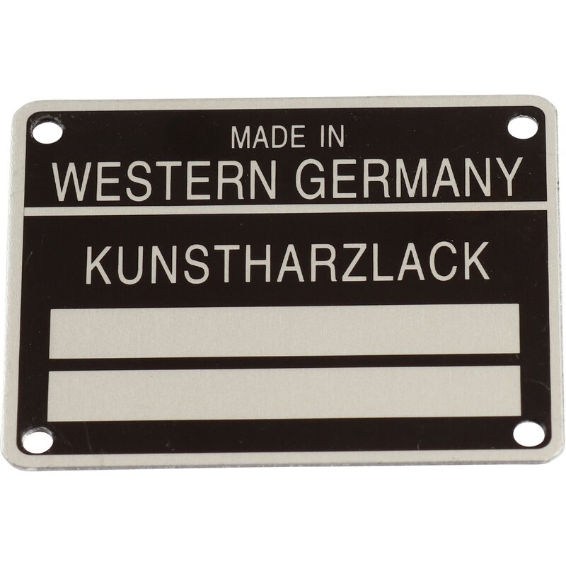 Metal plate paint colour code. Porsche 911 / 912 1965-80 - 90170111105/ ...