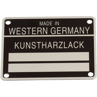 Metal plate paint colour code. Porsche 911 / 912 1965-80 - 90170111105/ ...