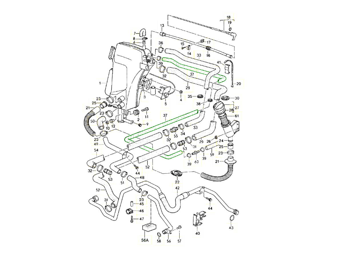 Porsche 993 Breather hose Oil reservoir to connector 99320715082 ...