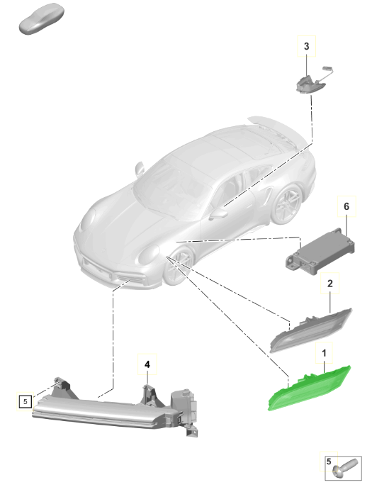 Original Porsche 992953042C 992953041C Turn signal repeater for Porsche ...