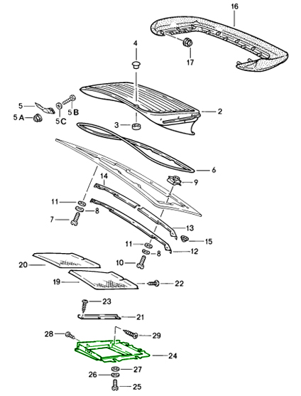 Porsche 911 Rear spoiler air baffle plate 91151203700 91151203800 ...