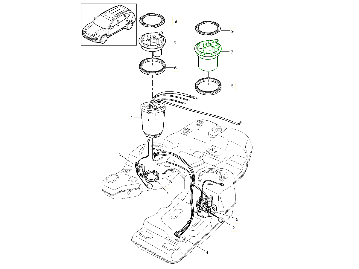 flange-with-fuel-filter-right-porsche-958-cayenne-with-100l-tank-0m1 ...