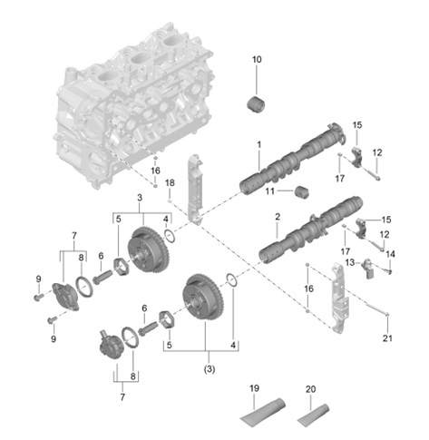 Seal ring camshaft control unit 42x51.8x4,9. Porsche 718 / 992 / 95B ...