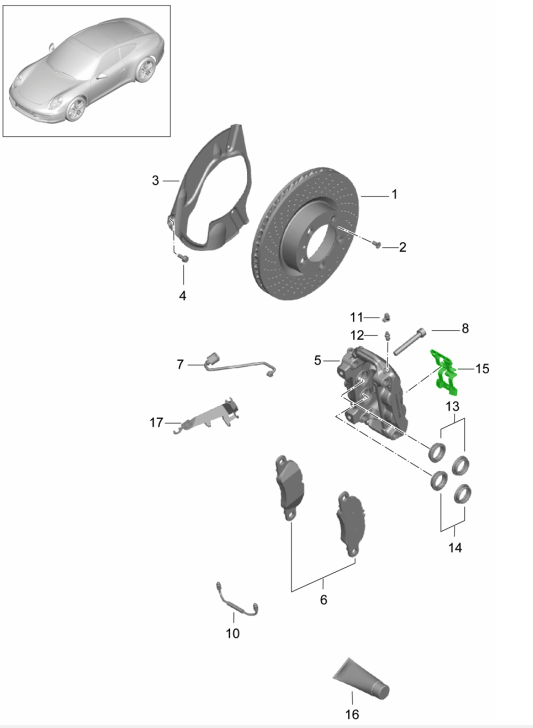 Porsche 997 991 981 Brake Caliper Retainer Spring 99735195901 ...