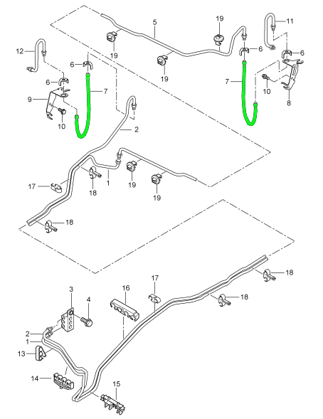 Porsche 955 957 958 Cayenne Brake Hose Rear 95535506001 95535506000 ...