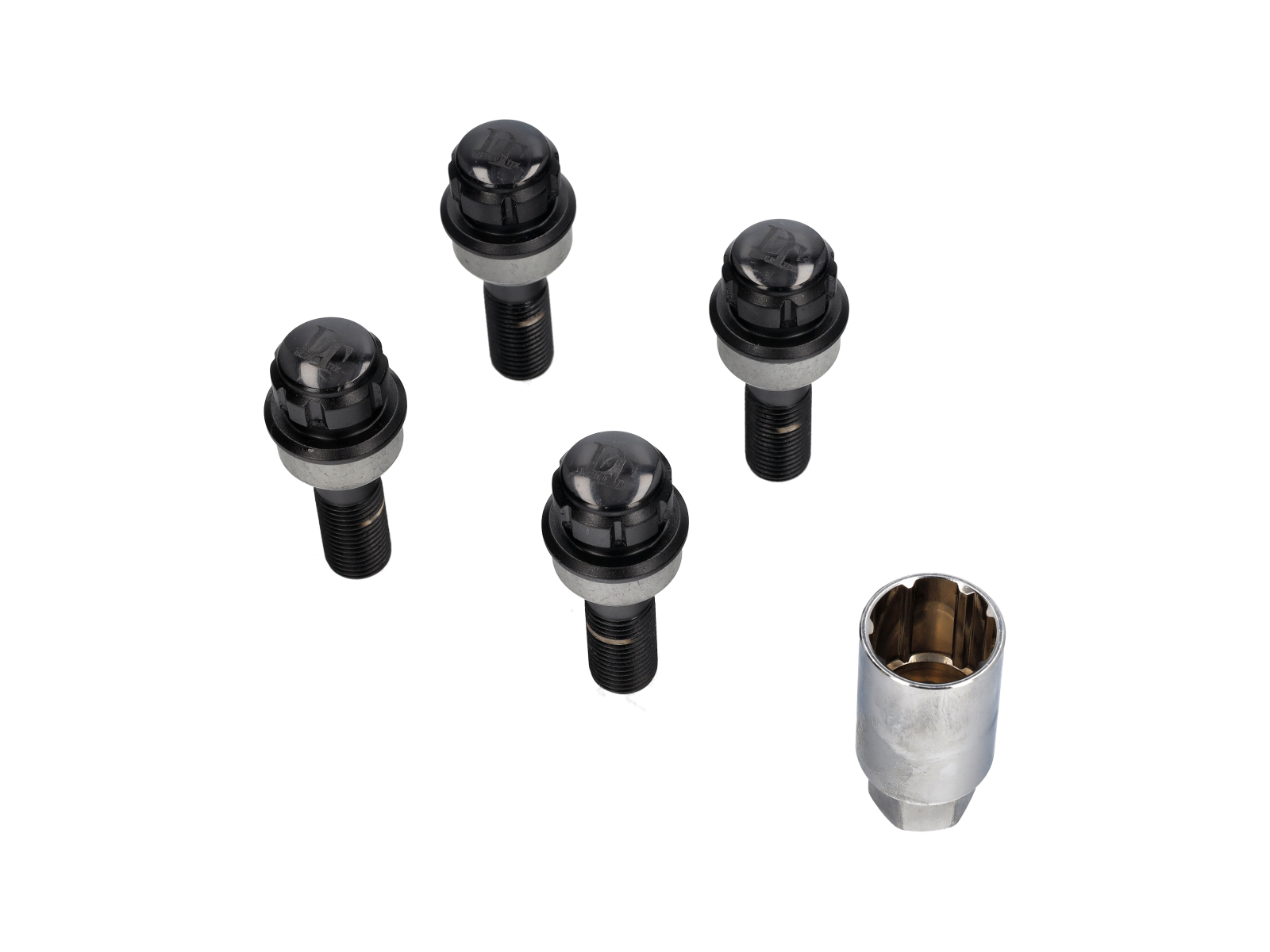 Locking wheel bolt kit (standard size) Black plated for Porsche ...
