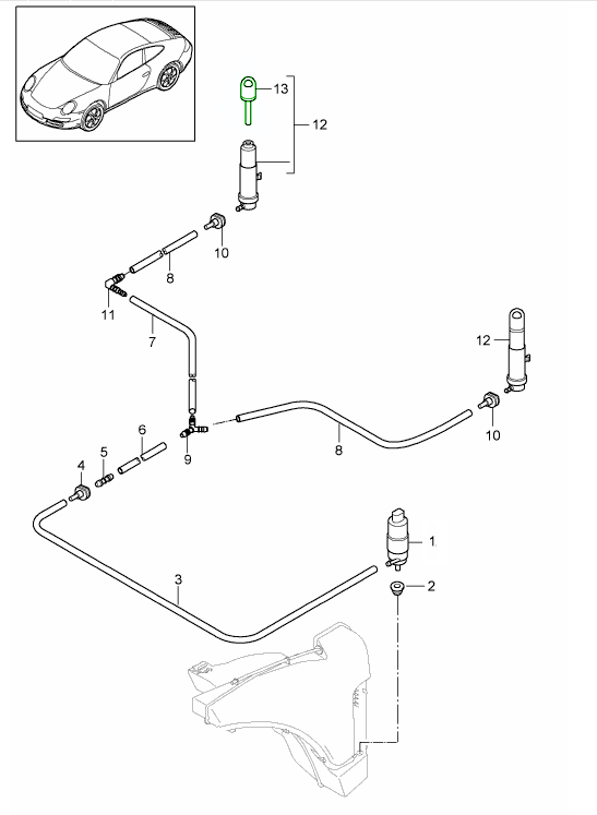 Porsche 997 Headlight washer nozzle head 99762826300 - 99762826300 ...