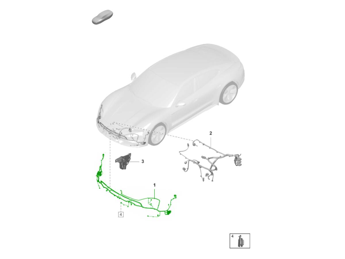 Wiring Harness for Front Bumper - LHD Models With Extended Pedestrian ...