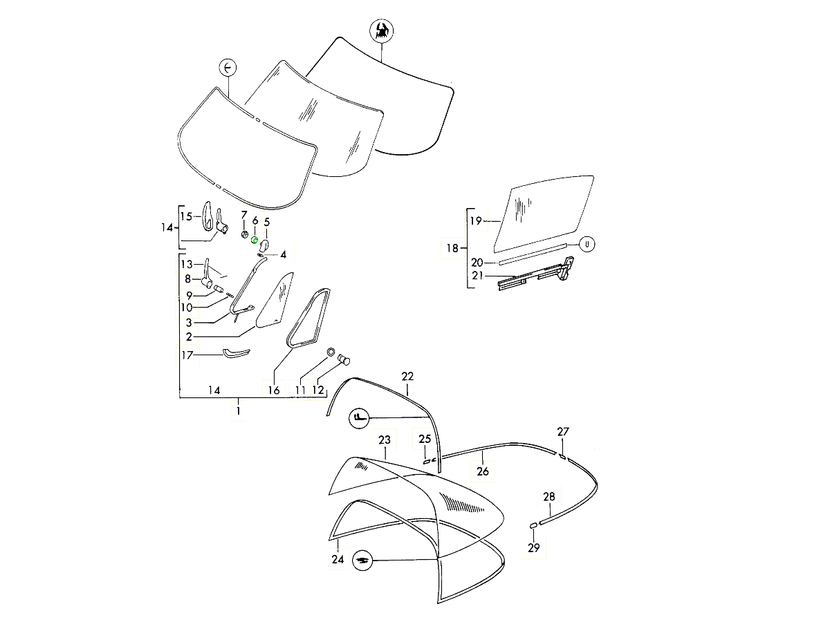 Porsche 356 911 Spacer washer for vent window 64454262506 - 64454262506 ...