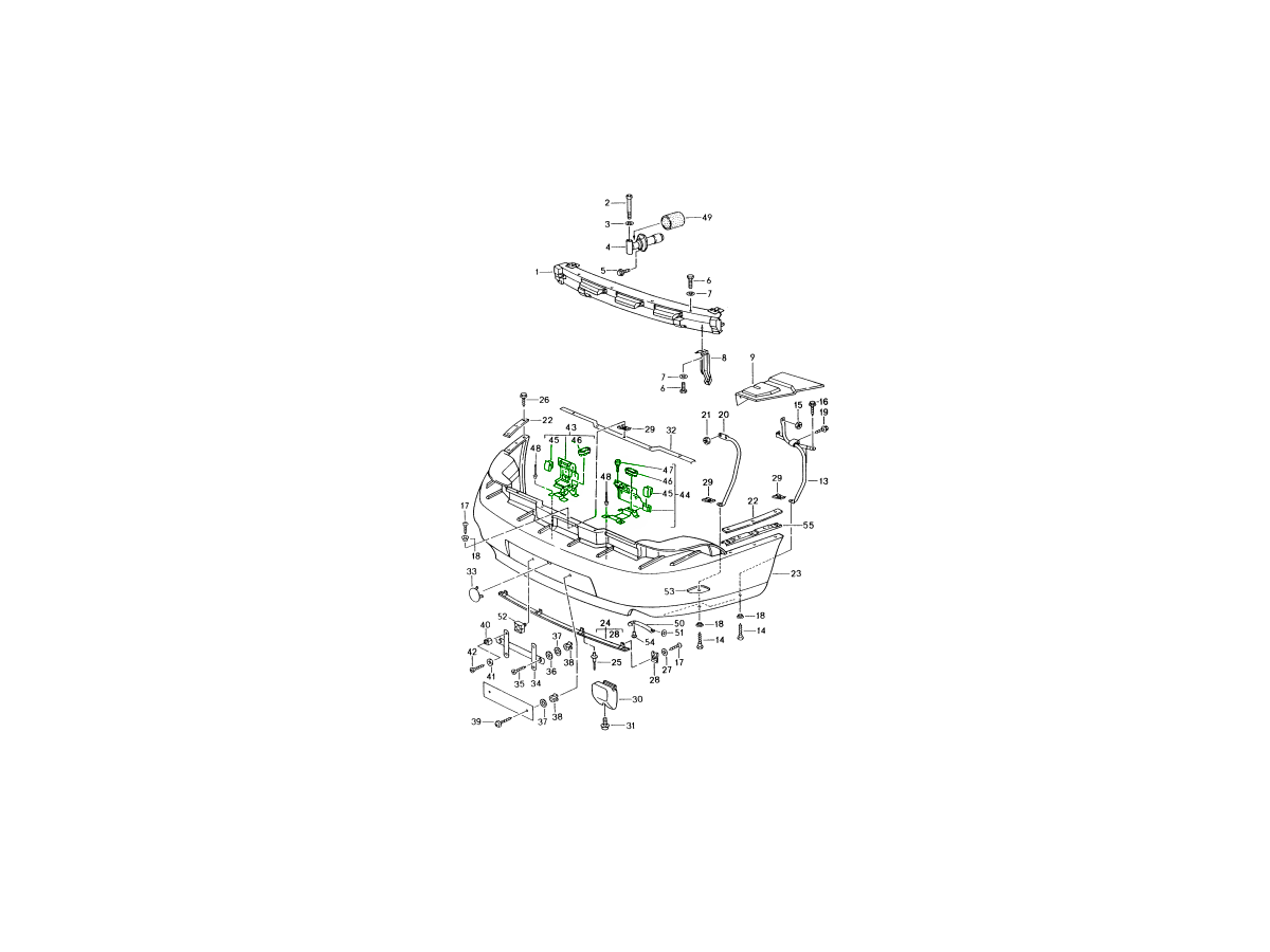 Mounting bracket rear centre lamp. Porsche 993 99363110700 99363110800 ...