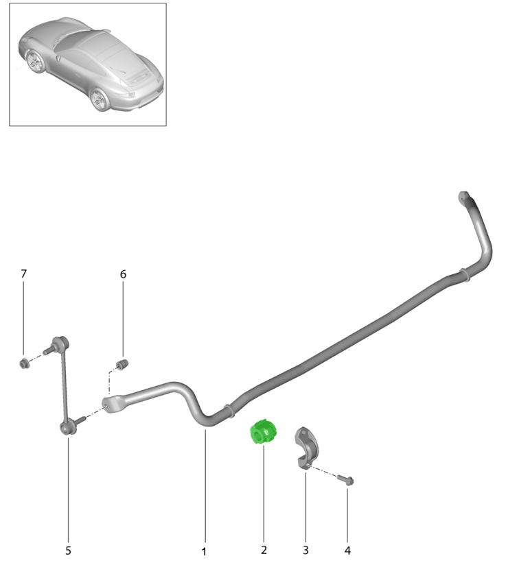 Porsche 991 Stabilizer Bar Bush Rear 99133379408 - 99133379408 | Design 911