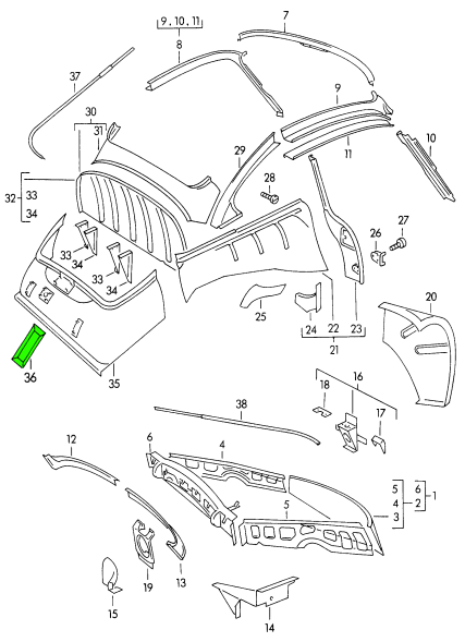 Porsche 356 A Rear Body Support Restoration design - 64450382101/1 ...