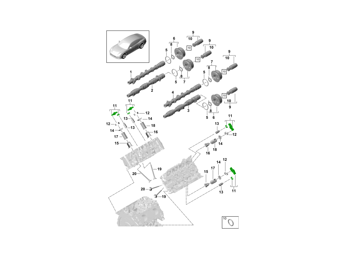 Roller Rocker Arm for Porsche 95B-2 & 95B-3 Macan V6 / 971 & 976 ...