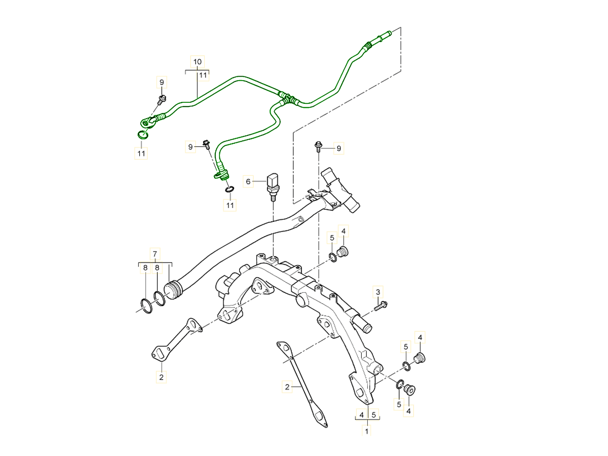 Porsche Cayenne 957 Cooling water breather pipe 94810602604 94810602603 ...