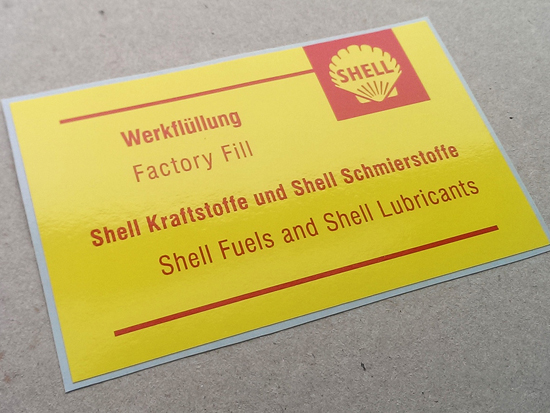 Porsche 911 Shell air cleaner decal 91170100155 - 91170100155/1 ...