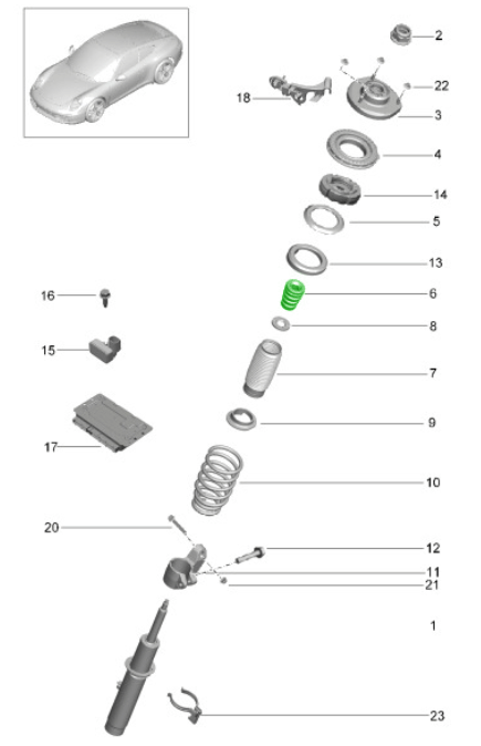Porsche 981 991 982 Front shock absorber bump stop 99134330103 ...