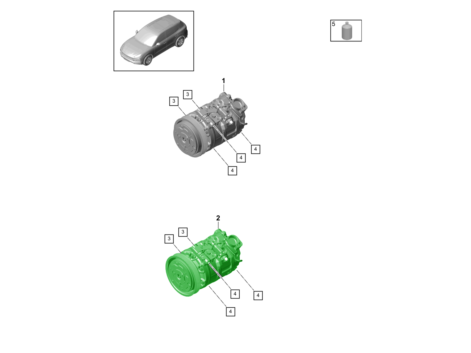 PAB82080310 A/C Compressor | Genuine Porsche for Porsche Cayenne 9YA ...