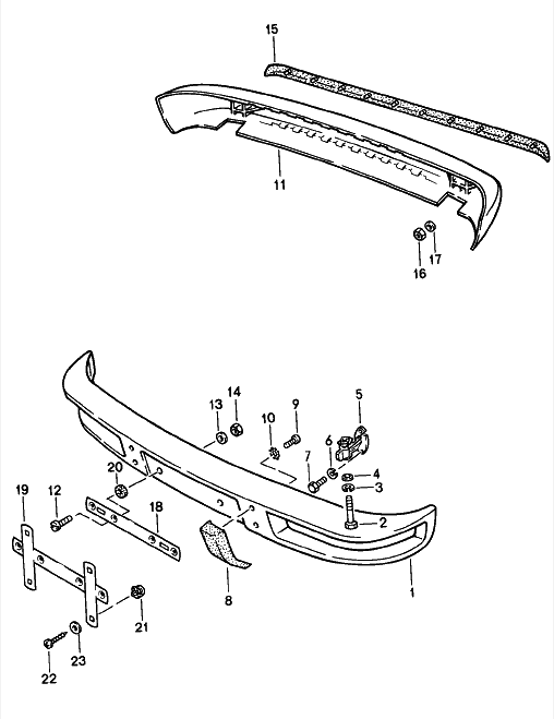 Front bumper horn. Porsche 924 / 924S - 477807194 | Design 911