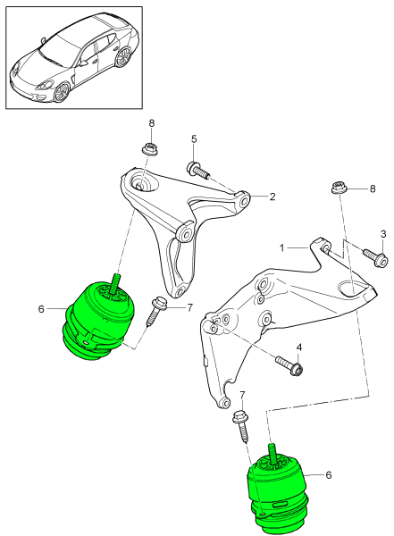 Porsche Panamera Engine Mount 97037505700 - 97037505700 | Design 911