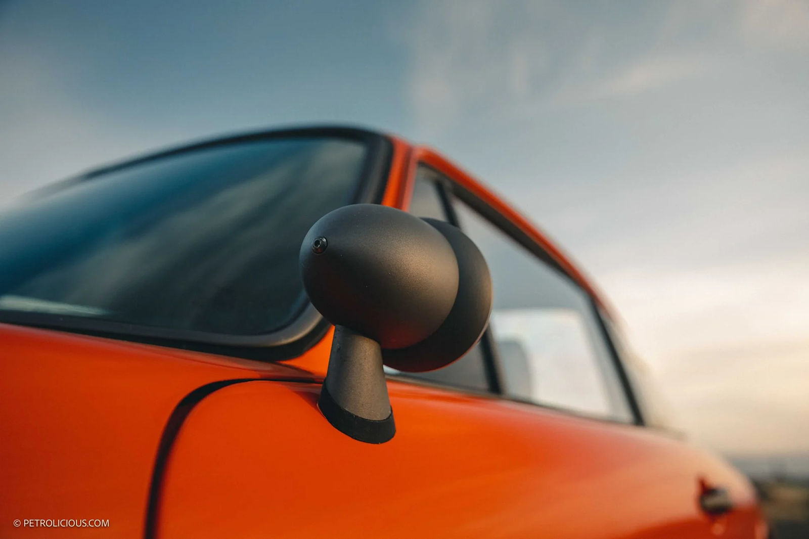 Aluminium bullet mirror, in Satin Black. Porsche 911 1965-1974 ...