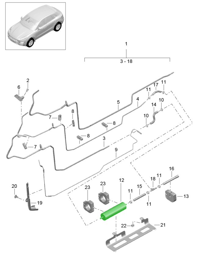 Porsche Macan Fuel filter PAB127401 8T0127401A - PAB127401 | Design 911