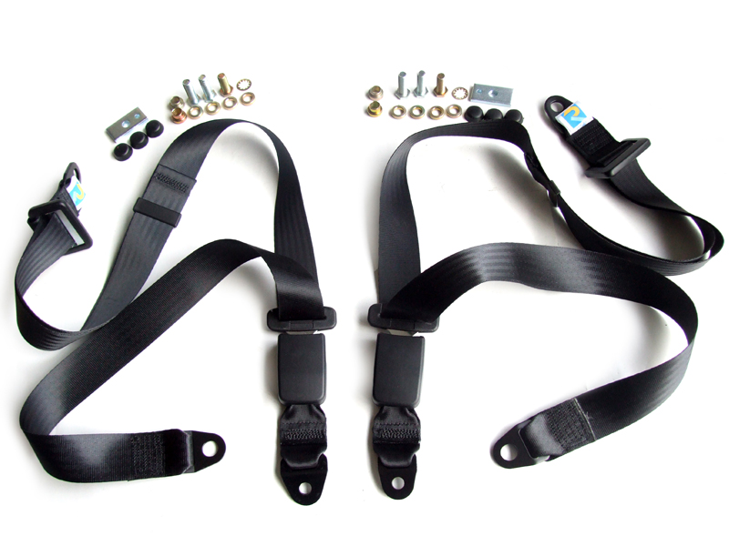 Static 3-Point Rear Lap & Diagonal Belts (Set of 2). Porsche 356 / 912 ...