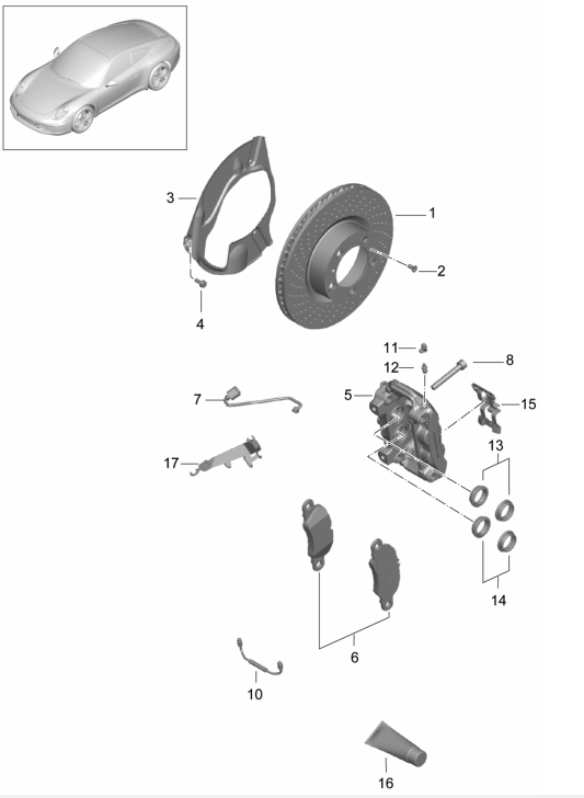 Porsche 991 Brake Caliper Retainer Spring 97035195901 97035195900 ...