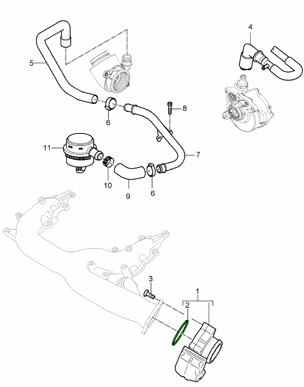Porsche Throttle body gasket 95511014400 - 95511014400 | Design 911