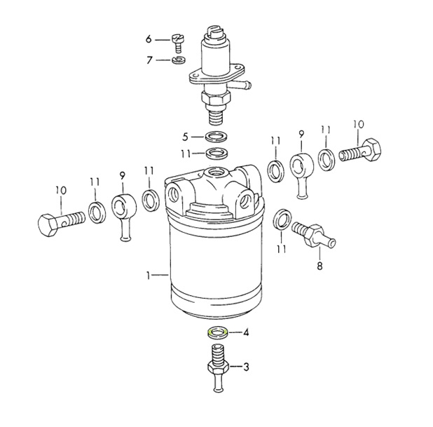 Copper washer fuel filter housing. Porsche 911 / 356 - 90012300625 ...