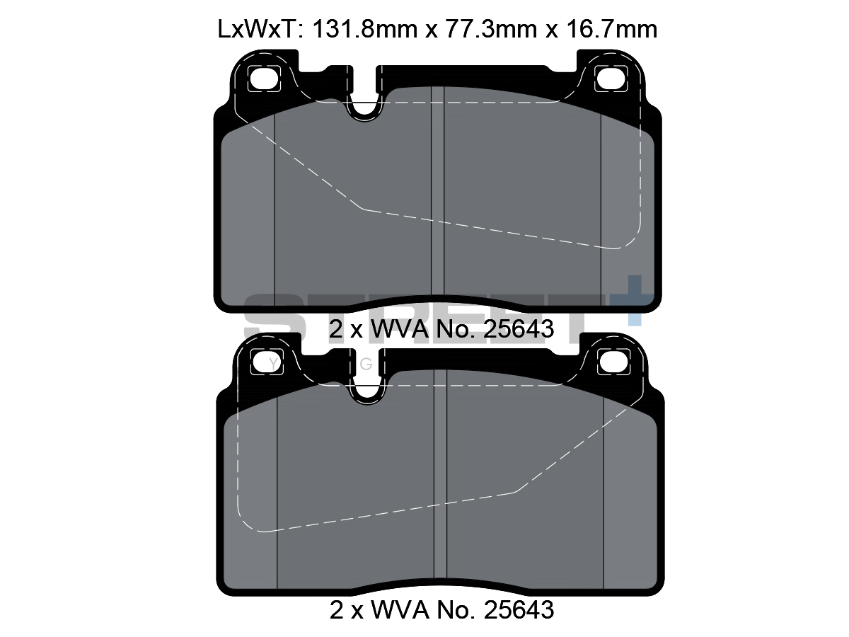 PAGID Street+ T8121SP2001 front brake pads for Porsche 95B Macan Mk1 ...