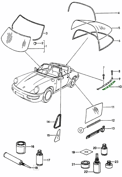 Porsche 90156555740 Rear 1/4 moulding lower rubber seal for Porsche 911 ...