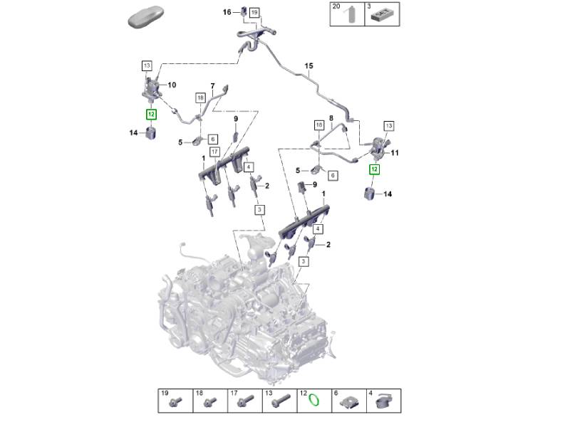 Seal Ring For High Pressure Fuel Pump. Porsche 982 Boxster Spyder / 991 ...