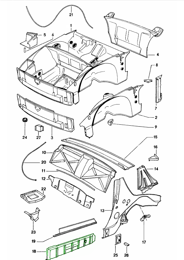 Porsche 914 Inner rocker panel 91450101310 and 91450101410 ...