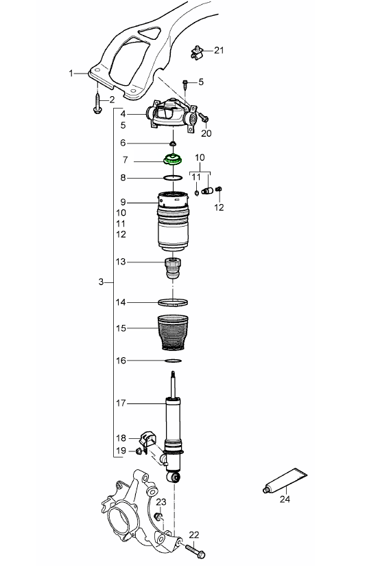 Porsche Cayenne Shock absorber mounting 95534301810 - 95534301810 ...
