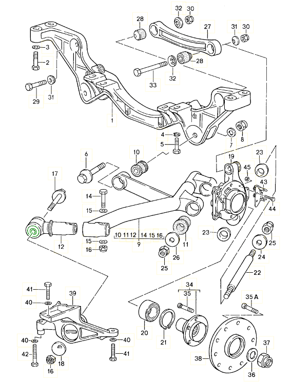 Prekom Replacement Bush Set For Lower Rocker Arm. Porsche 928 ...
