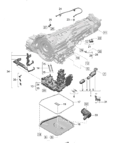 Repair set conductor foil valve body. Porsche 95B.2 Macan PDK ...