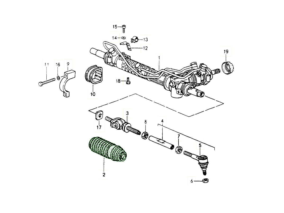 Porsche 964 Steering Rack Gaiter 96434719103 - 96434719103/1 | Design 911