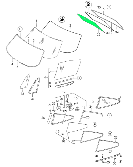 Lightweight rear window glass, 5mm plexiglass. Porsche 911 69-89 COUPE ...