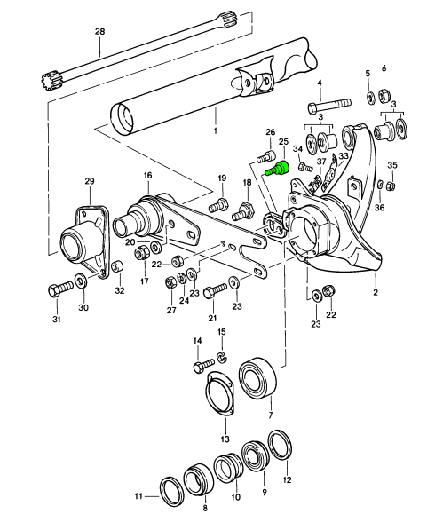 Rear trailing arm to spring plate eccentric bolts SET OF 4. Porsche 911 ...