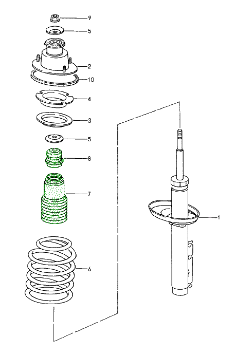 Porsche 986 987 Boxster Cayman Shock absorber bump stops and dust ...