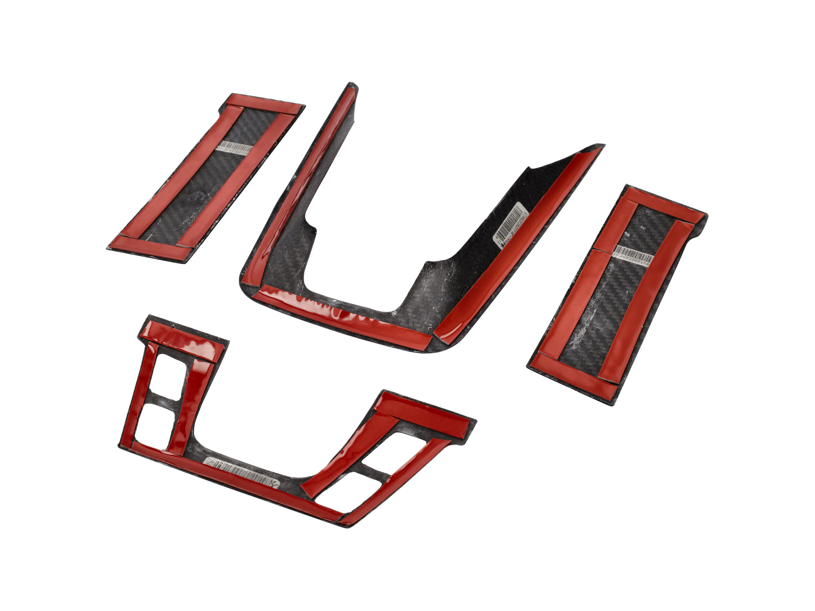 Centre console trim cover set in dry carbon fibre. Porsche 992 ...