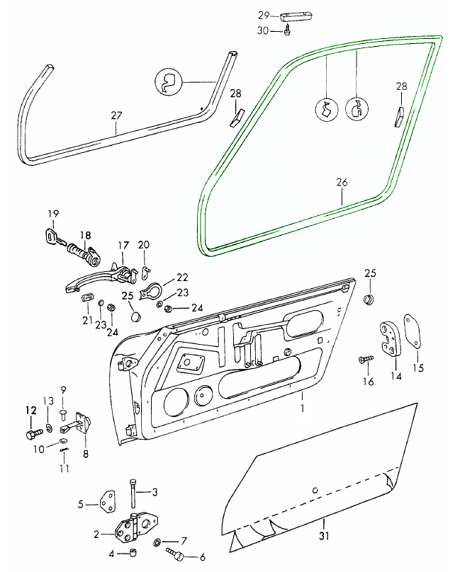 Porsche 911 Door Seal Flap Type 91153109501 - 91153109501/1 | Design 911