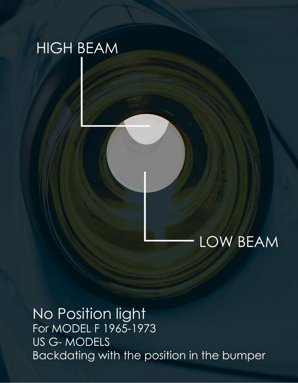 LED headlamp set with yellow reflector and clear lens LHD Porsche 911 / ...